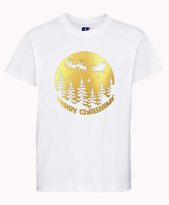 Adult Xmas Tree Design T Shirt With Gold Or Black Print Edward Sinclair Clothing