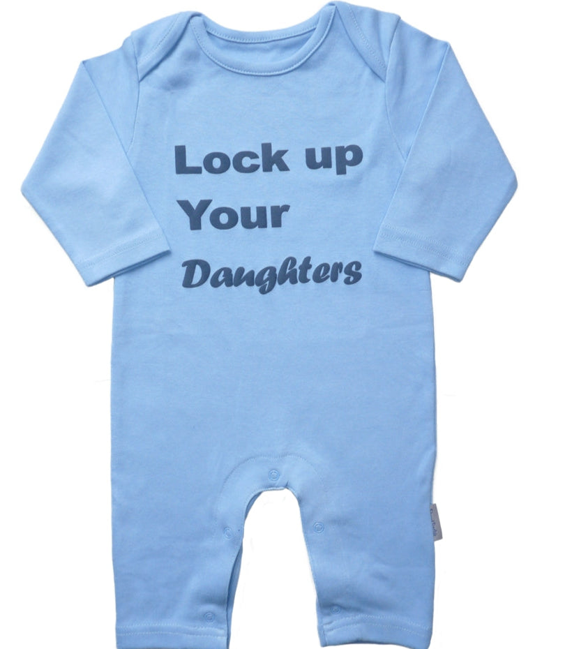 Lock Up Your Daughters Blue Baby Rompersuit – 0–12 m | Clearance £8.99 ...